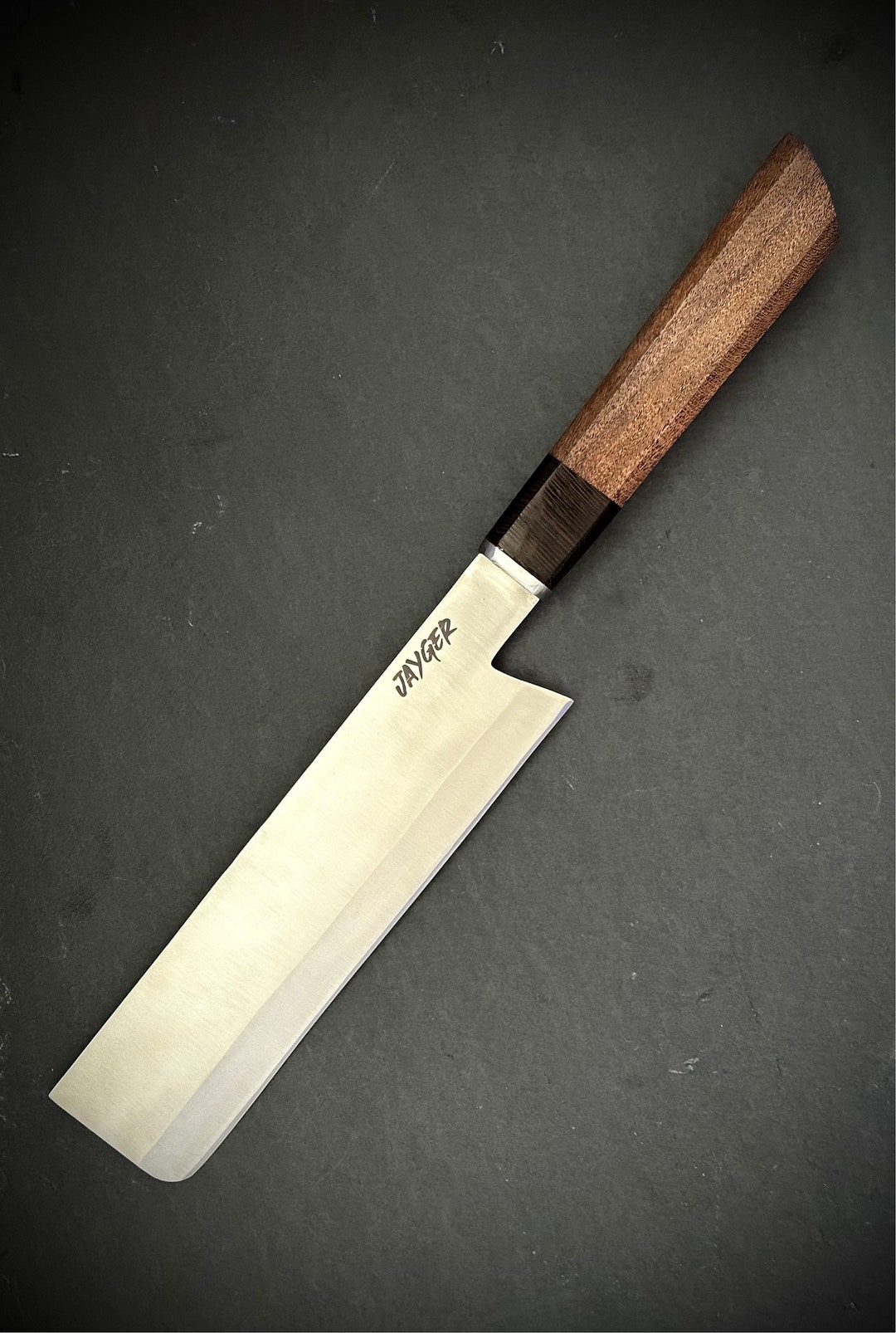 Handmade Nakiri Knife | Sandvik Steel Axe | Cleaver | Leather Cover ...