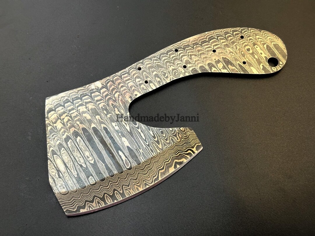 Genuine Handmade Damascus Steel Axe | Cleaver Blank | Food Prep | BBQ ...