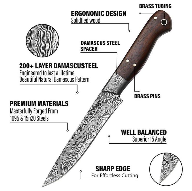 Handmade Damascus Steel Steak Knife Set | Kitchen | Cutlary Set | True ...