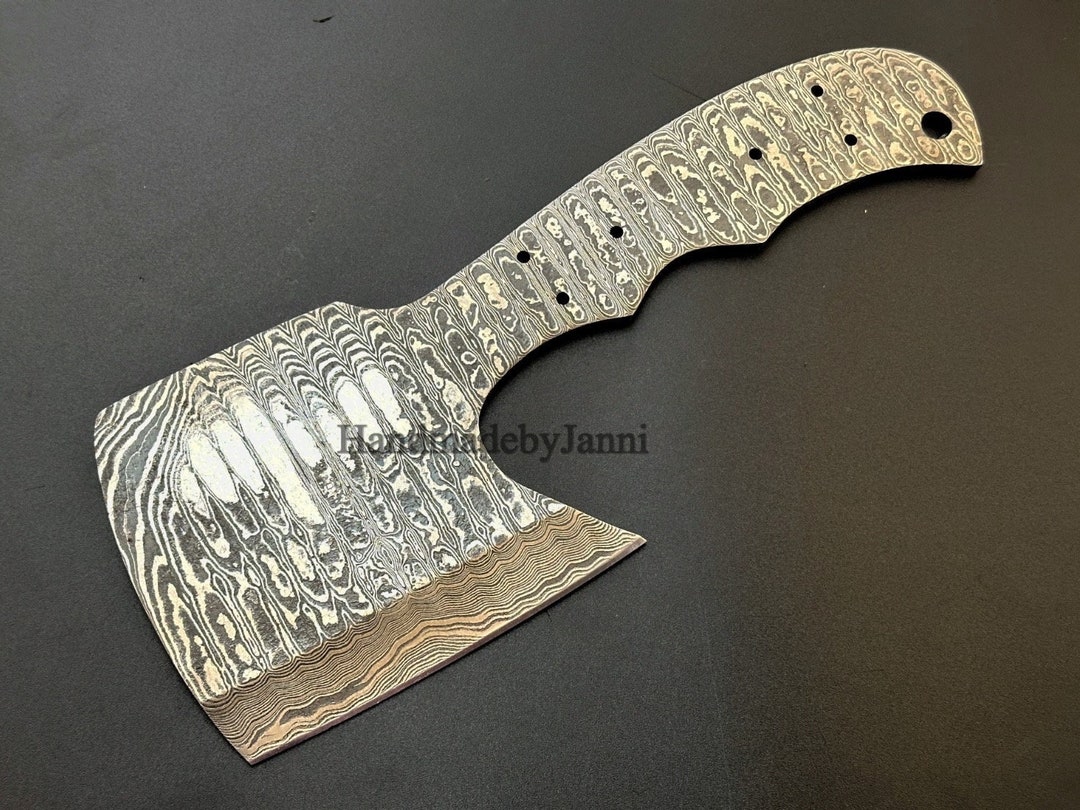 Handmade Damascus Steel Axe | Cleaver Blank | Make Your Own Cleaver ...