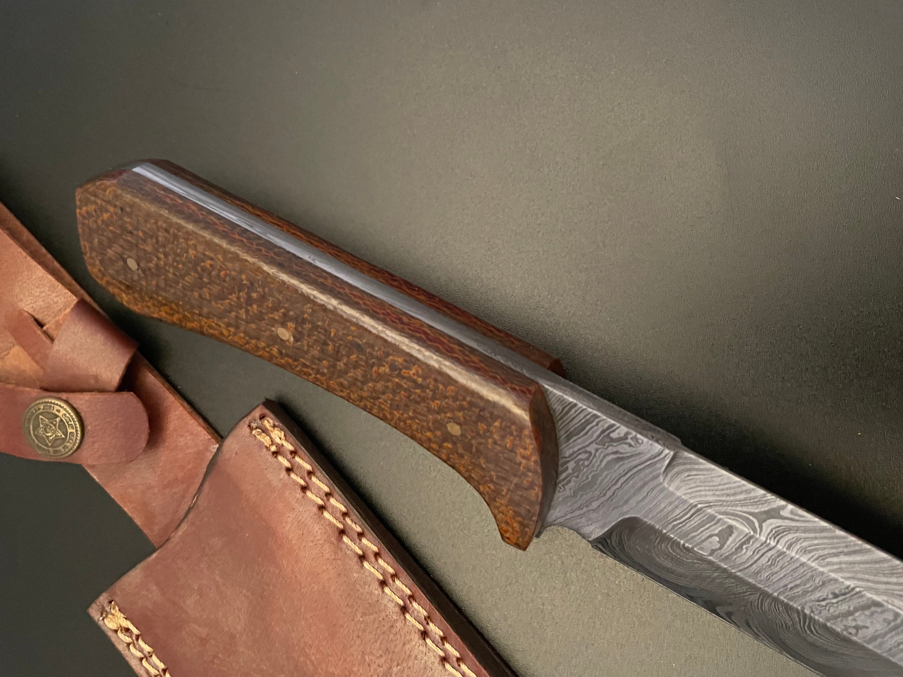 Handmade Seax Knife-sax Knife-damascus Steel-leather - Etsy