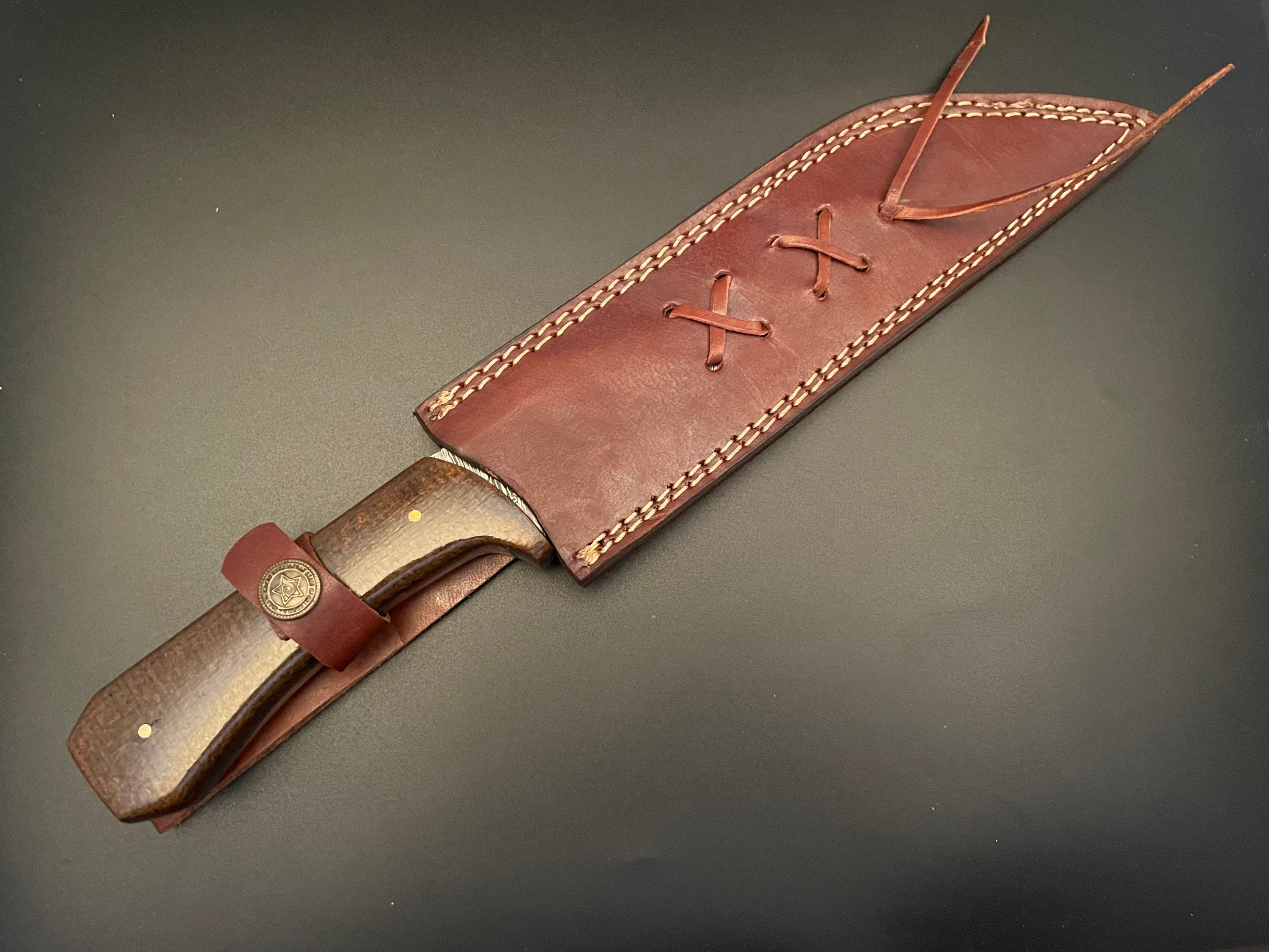 Handmade Seax Knife-sax Knife-damascus Steel-leather - Etsy