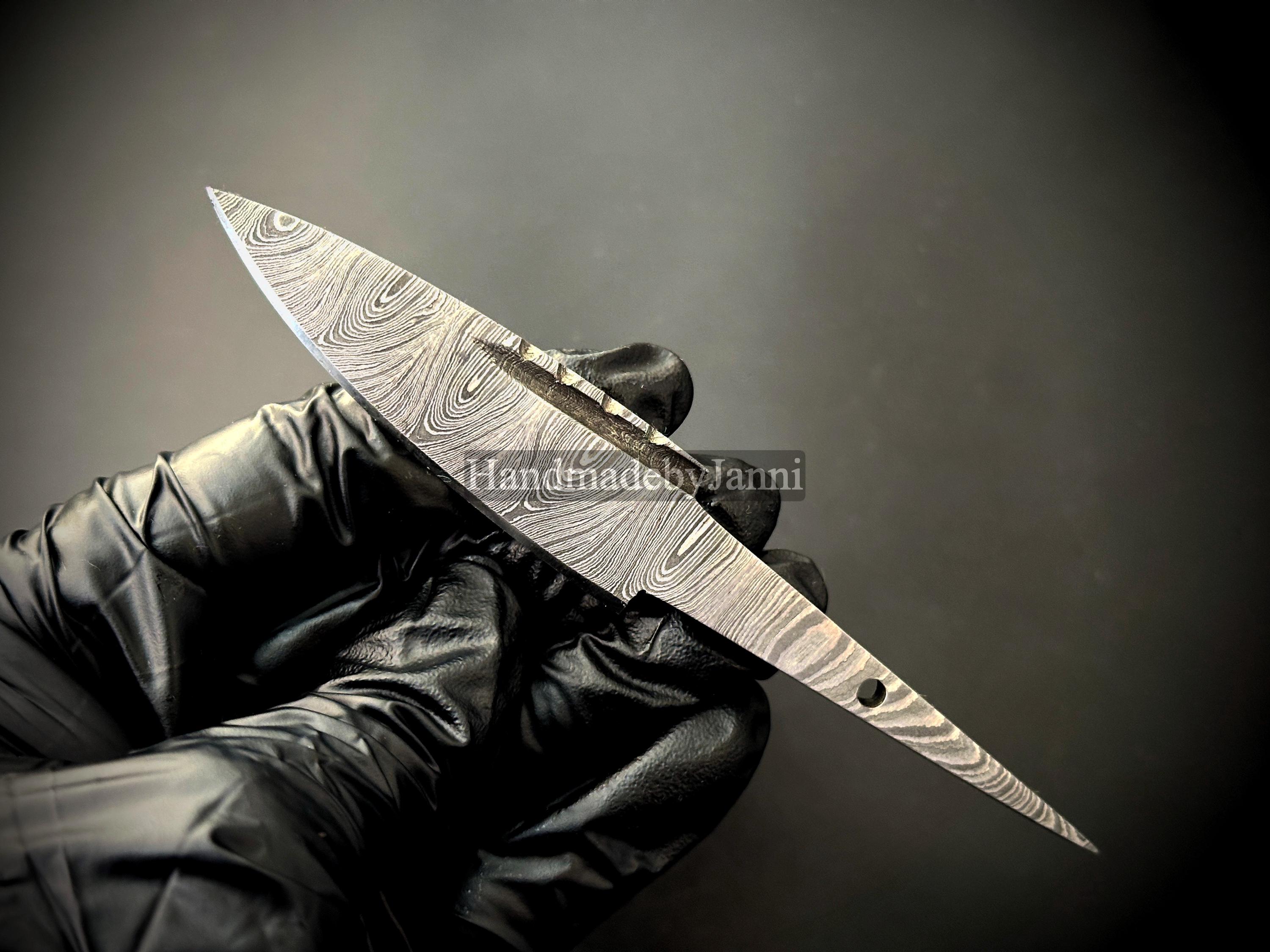 Handmade Damascus Steel Sgian Dubh Blank File Work Professionaly Heat ...