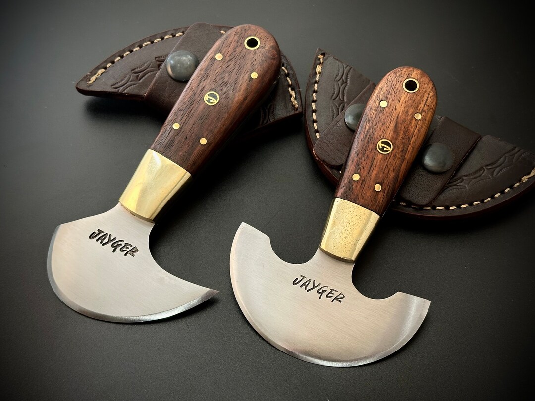 Handmade Carbon Steel Leather Cutter | Skiver | Wood Handle | Round ...