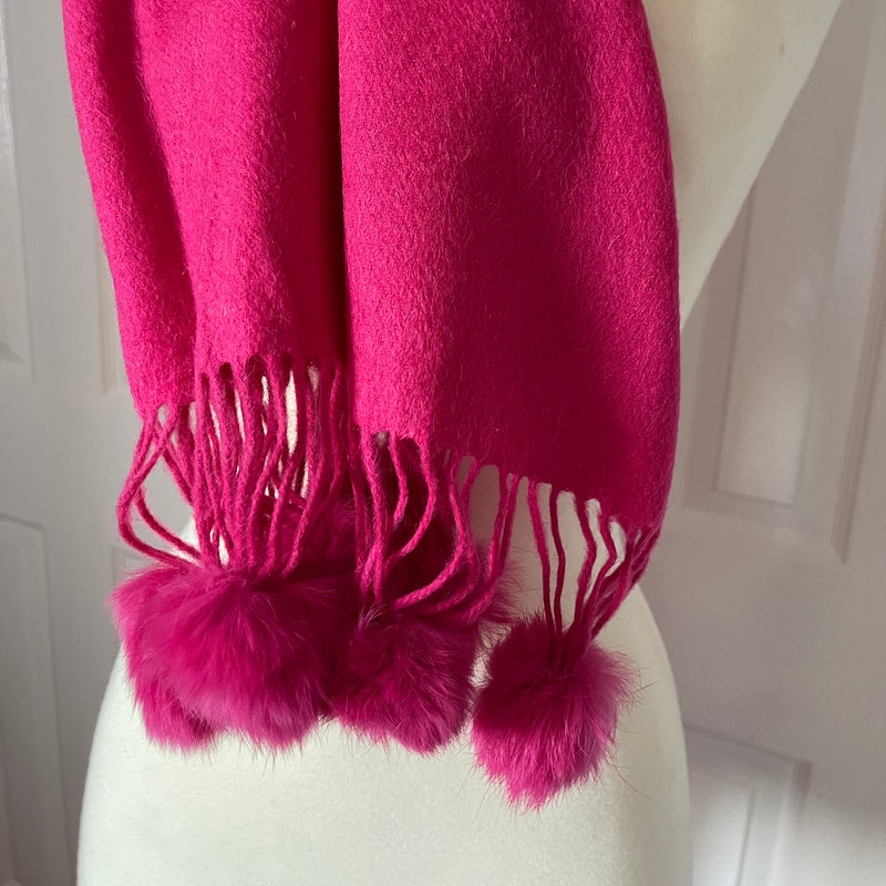 Scarf With Pompoms - Etsy