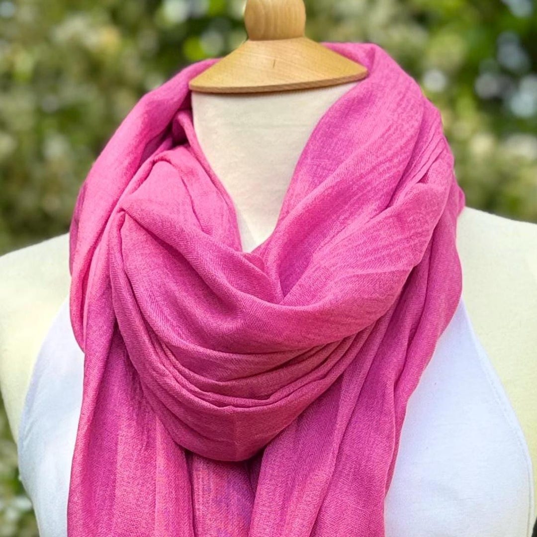 FUCHSIA PINK Scarf Cotton Modal Lightweight and Very Useful to Add ...