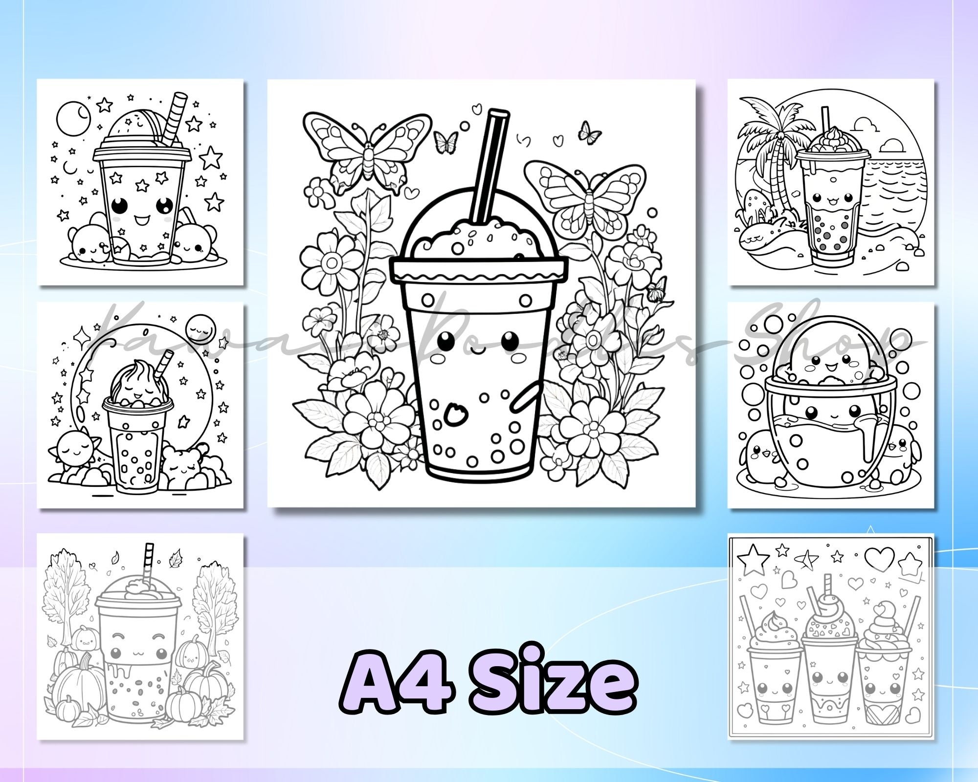 Boba Milk Tea Coloring Pages, Boba Milk Tea Printable, Boba Milk Tea ...