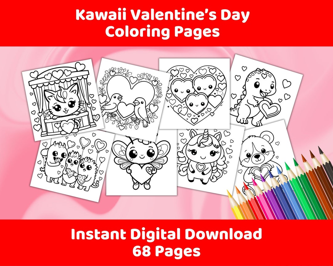Valentine's Day Coloring Pages, Valentine's Day Printable, Valentine ...