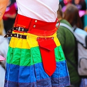 Rainbow Handmade Utility Kilt for Men - Etsy