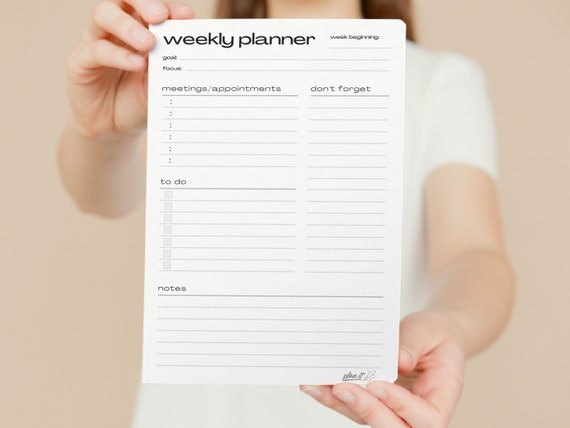 Weekly Digital Planner Printable Planner A4 - Etsy Canada