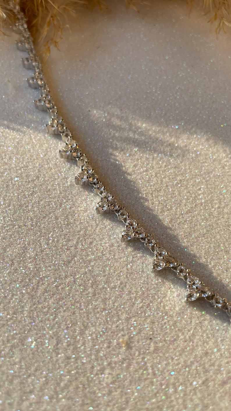 5mm Iced Out Triangle Setting Chain Necklace, Bling Iced Tennis ...
