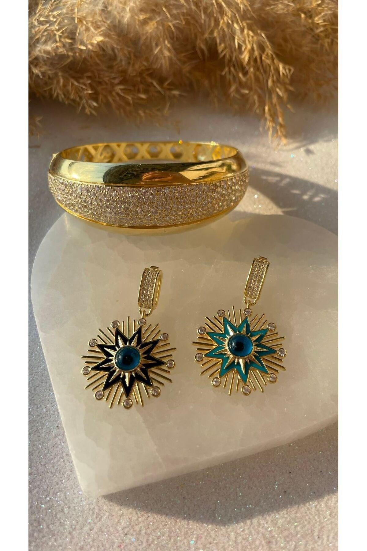 Stone Thick Bracelet Gold Cuff Bracelet Full Stone Thick Bracelet Gift ...