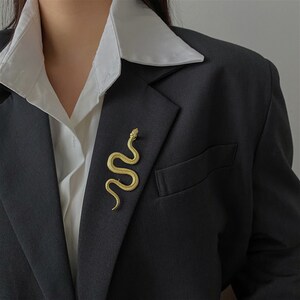 Gold Snake Brooches Metal Animal Badge Brooch Goth Animal - Etsy