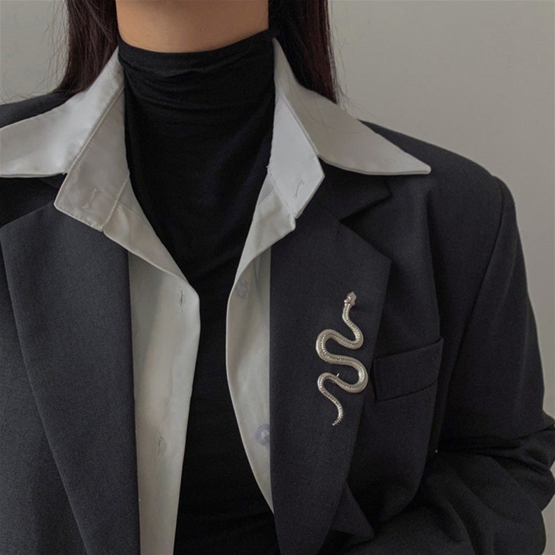 Gold Snake Brooches Metal Animal Badge Brooch Goth Animal - Etsy