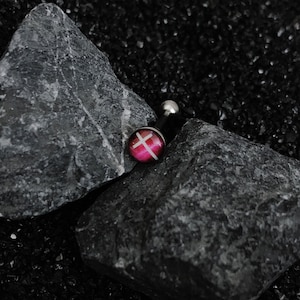 Purple Cross Tongue Stud, Stud Piercing, Gradient Purple Tongue Ring ...