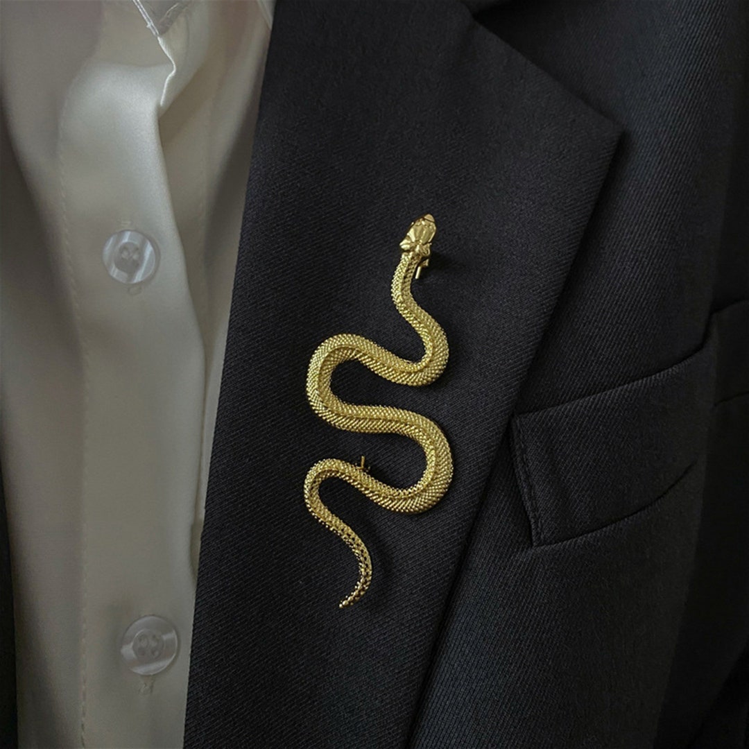 Gold Snake Brooches Metal Animal Badge Brooch Goth Animal - Etsy