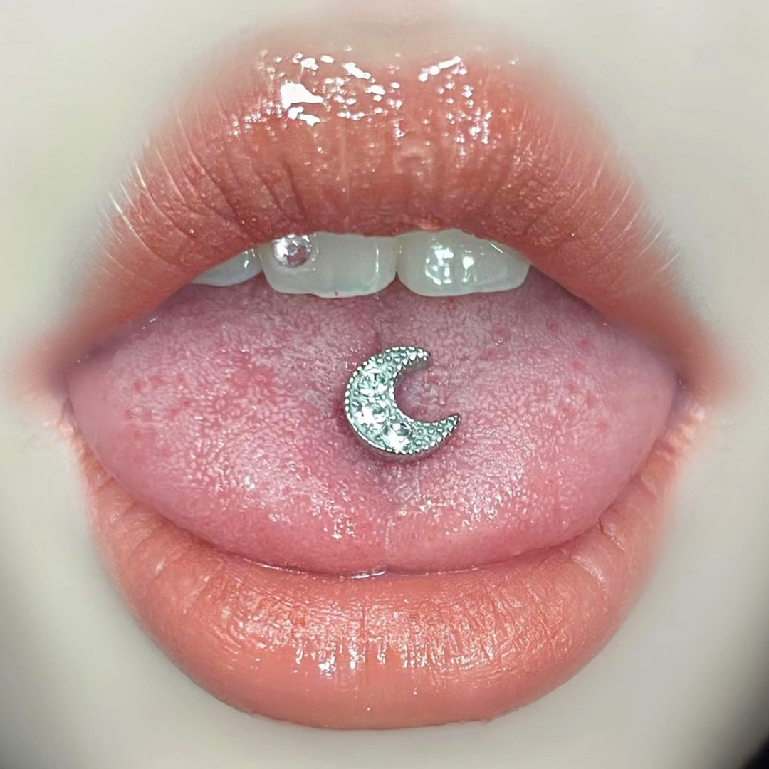 Bling Moon Tongue Stud Stud Piercing Sweet Tongue Ring Cool Etsy bling-moon-tongue-stud-stud-piercing-sweet-tongue-ring-cool-etsy