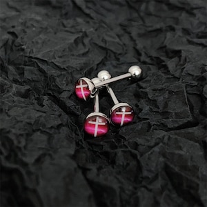 Purple Cross Tongue Stud, Stud Piercing, Gradient Purple Tongue Ring ...