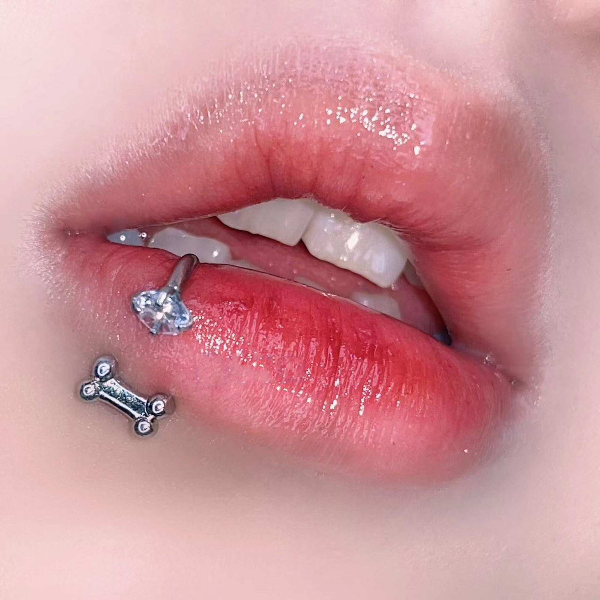 Bone Lip Ring Internal Thread Stud Piercing Punk Lip Ring - Etsy
