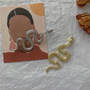 Gold Snake Brooches Metal Animal Badge Brooch Goth Animal - Etsy