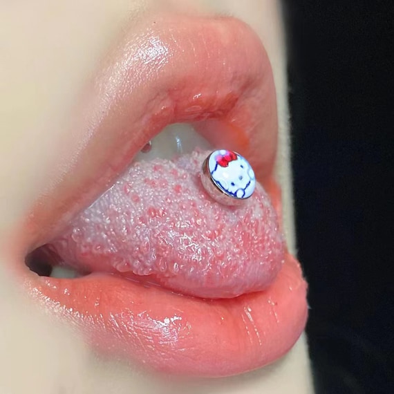 Hello Kitty Tongue Piercing Rings