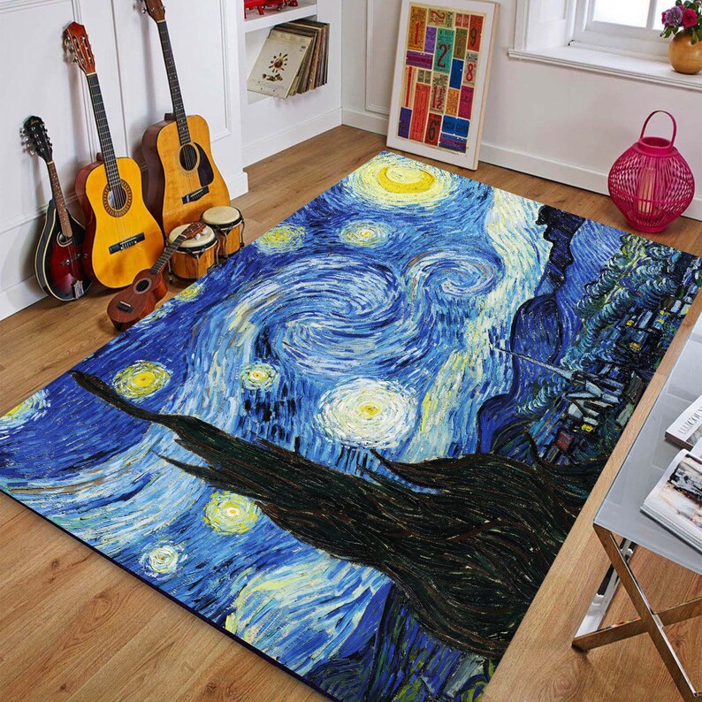 Vincent Van Gogh the Starry Night Digital Printed Carpet - Etsy