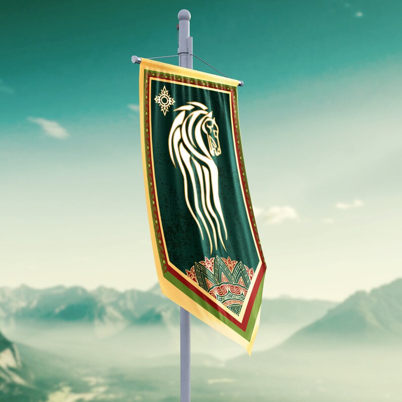 Bandera de Rohan del Señor de los Anillos, Arnor, Arthedain, Erebor ...