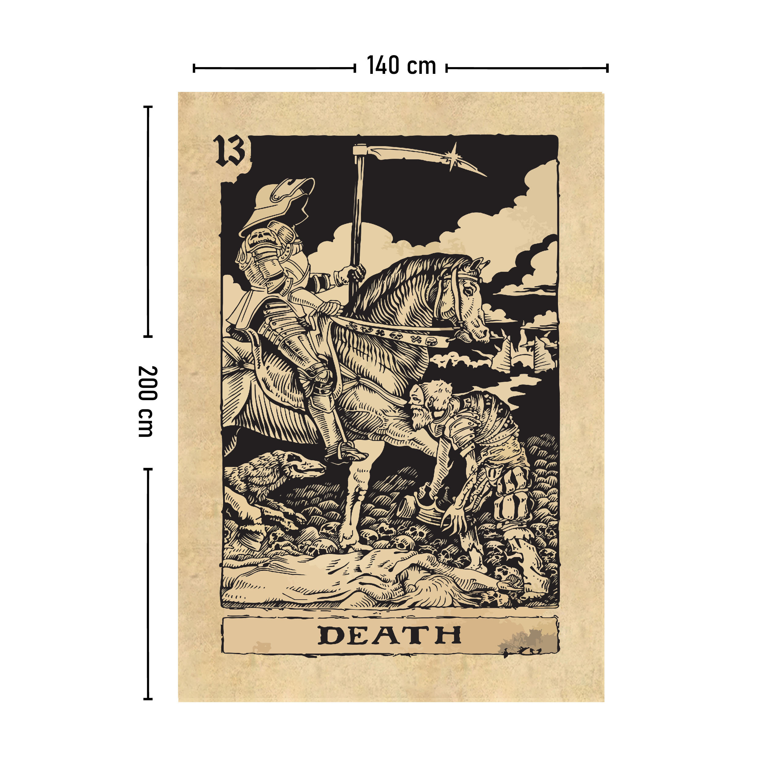 Tarot Tapestry Death Tapestry Wall Hanging Mysterious Bohemian Medieval ...