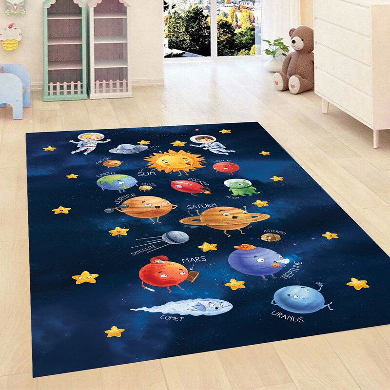 Solar System Space Rug - Etsy