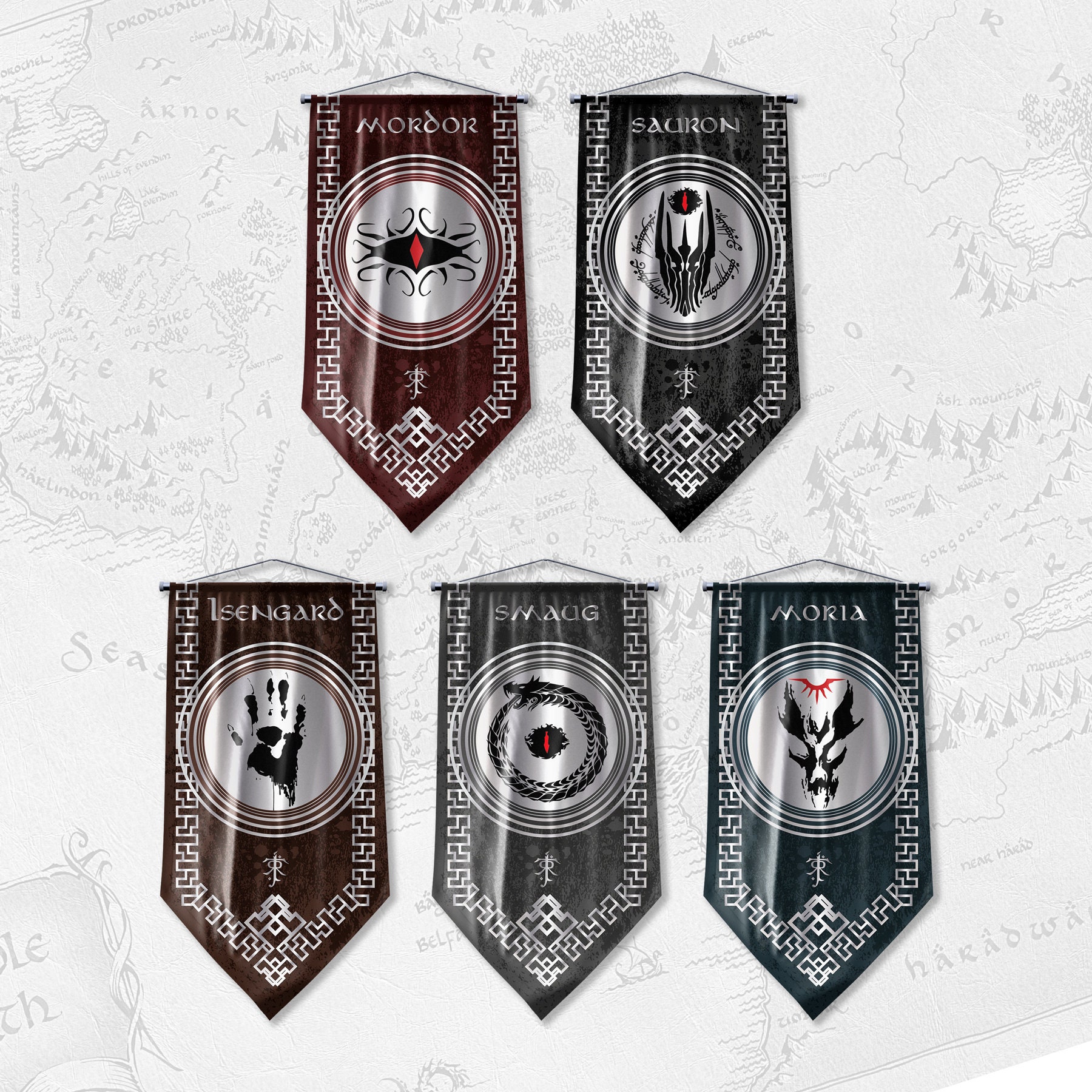 Lord of the Rings Sauron Flag Mordor,sauron,isengard,smaug,moria ...