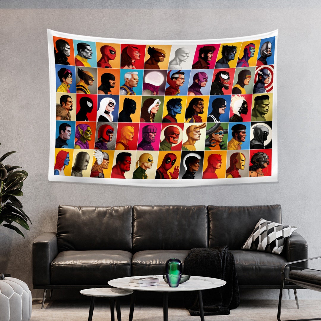 Marvel DC Characters Wall Tapestry Marvel DC Comics, Wall Hanging ...