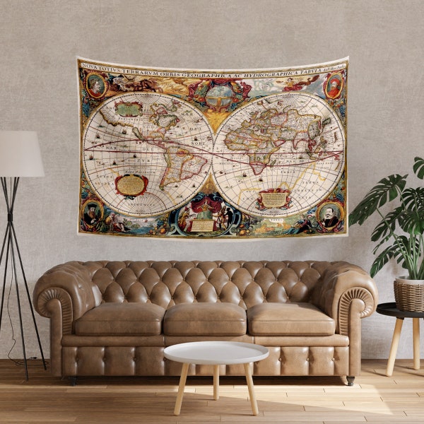 World Map Tapestry - Etsy