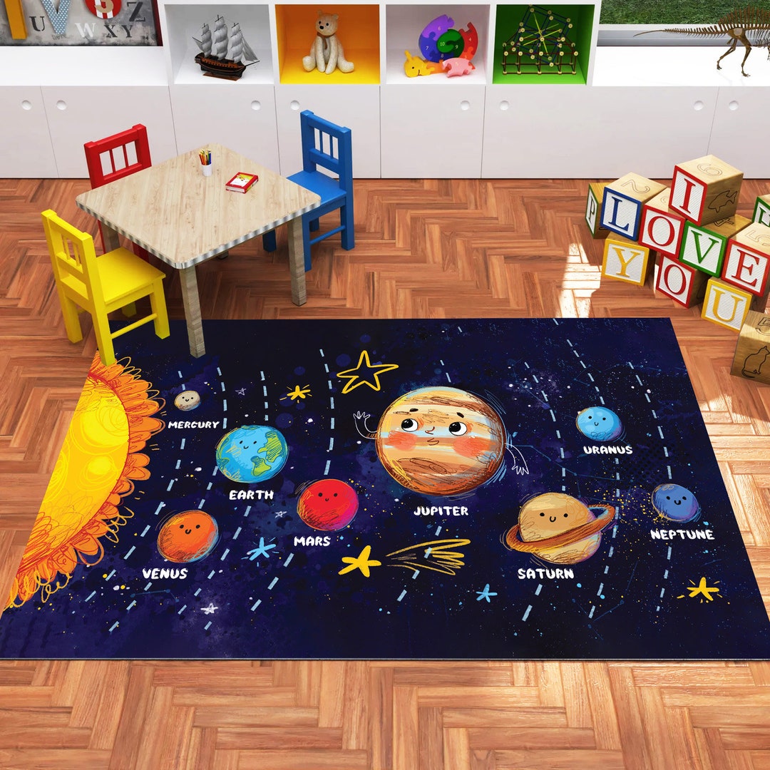 Planet Rug for Kids Room, Solar System, Sun Rug,science Rug ...