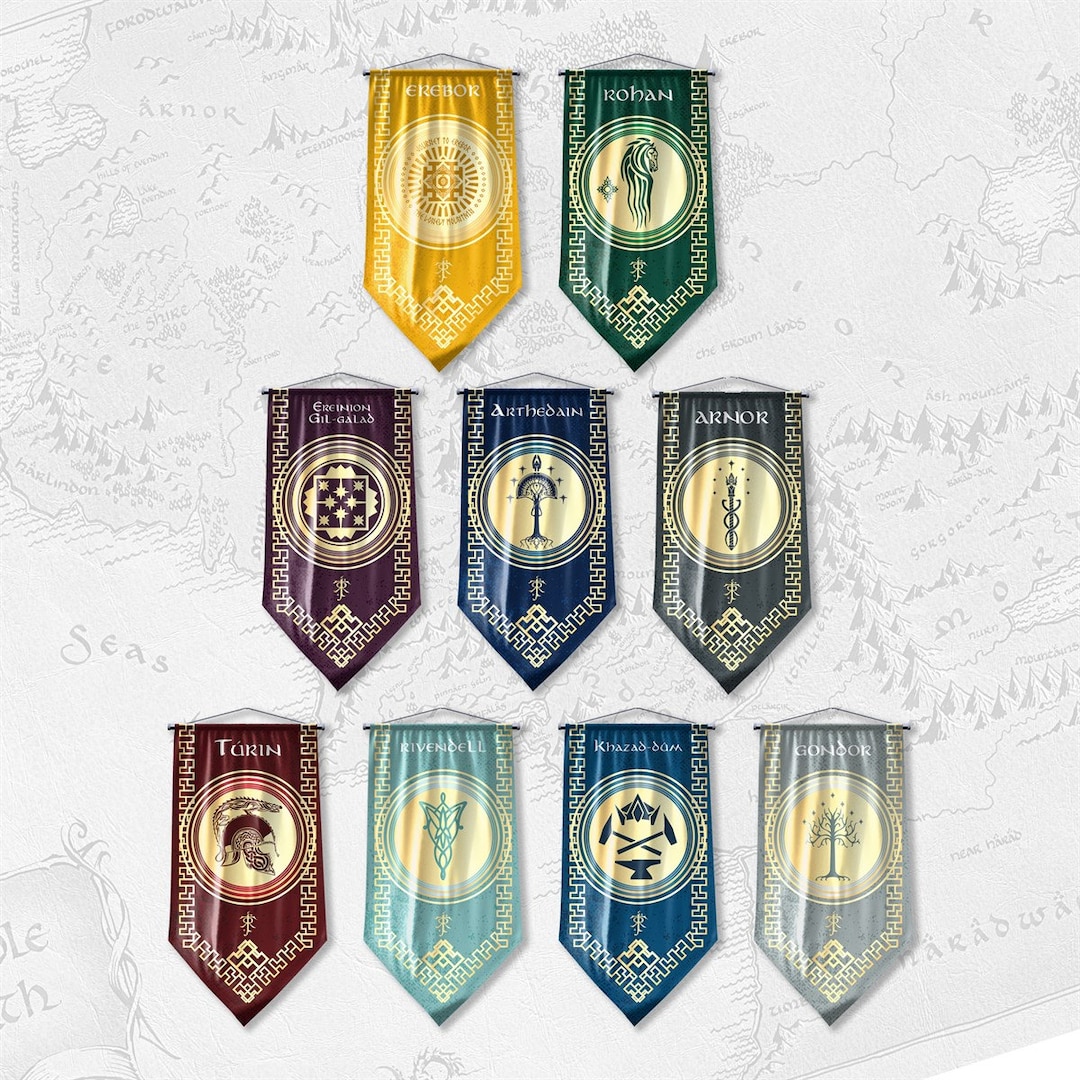 Lord of the Rings Flag Set ,arnor,arthedain,erebor,ereinion Gıl-galad ...