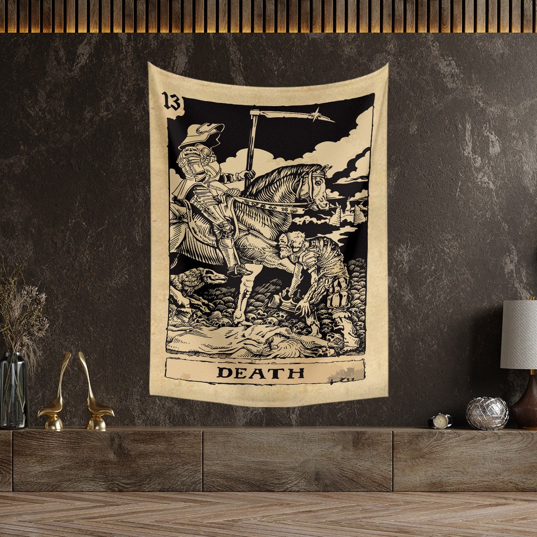 Tarot Tapestry Death Tapestry Wall Hanging Mysterious Bohemian - Etsy