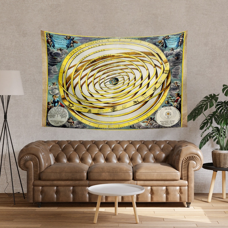 Antique Tapestry Map Historic Map of Astrological Chart Universe,the ...