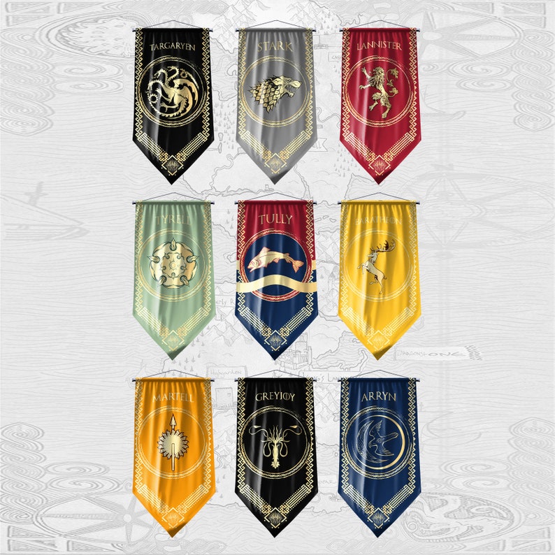 Game of Thrones Targaryen Dynasty Pennant Flag, Targaryen, Arryn ...