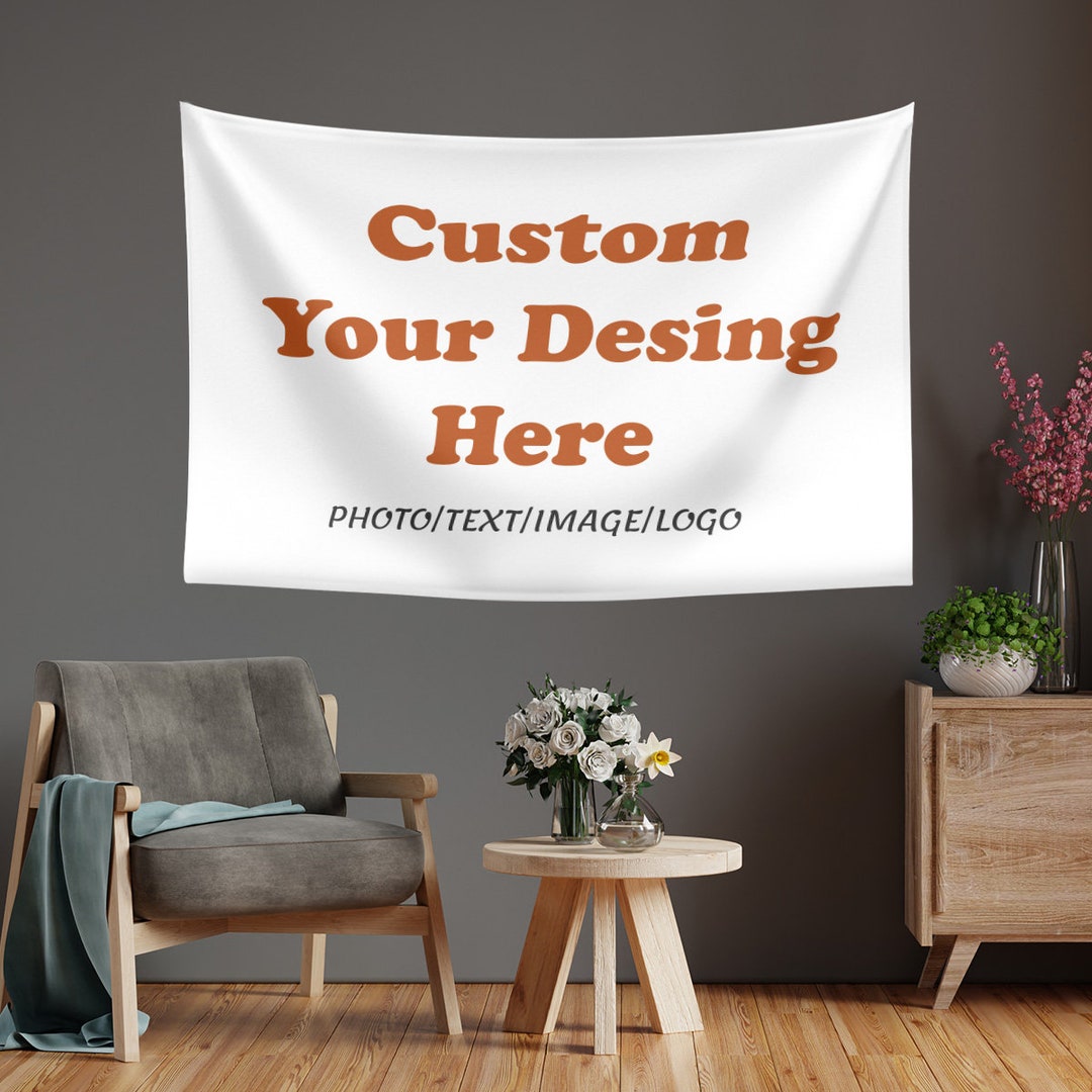 Custom Wall Tapestry Backdrop,personalized Picture or Text Wall ...