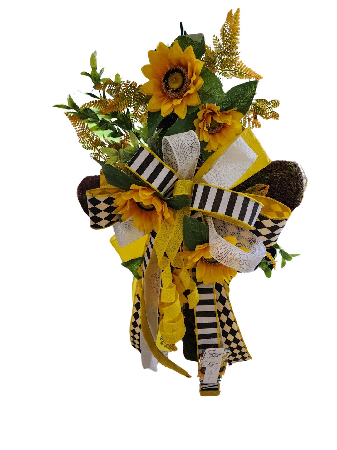 Memorial Wreath With Sunflowers, Memorial Wreath for Cemetery, Memorial ...