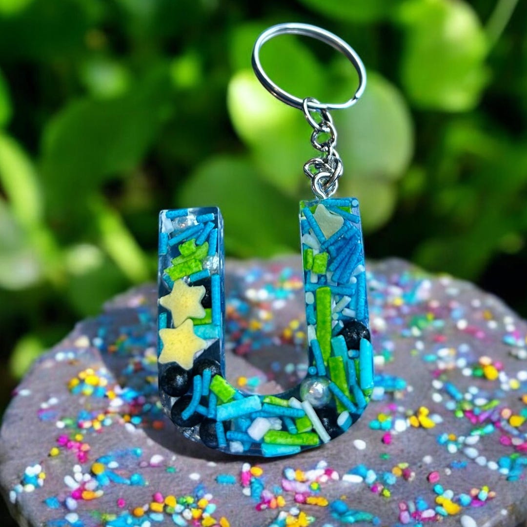 Large Alphabet Letter U Keyring - Etsy