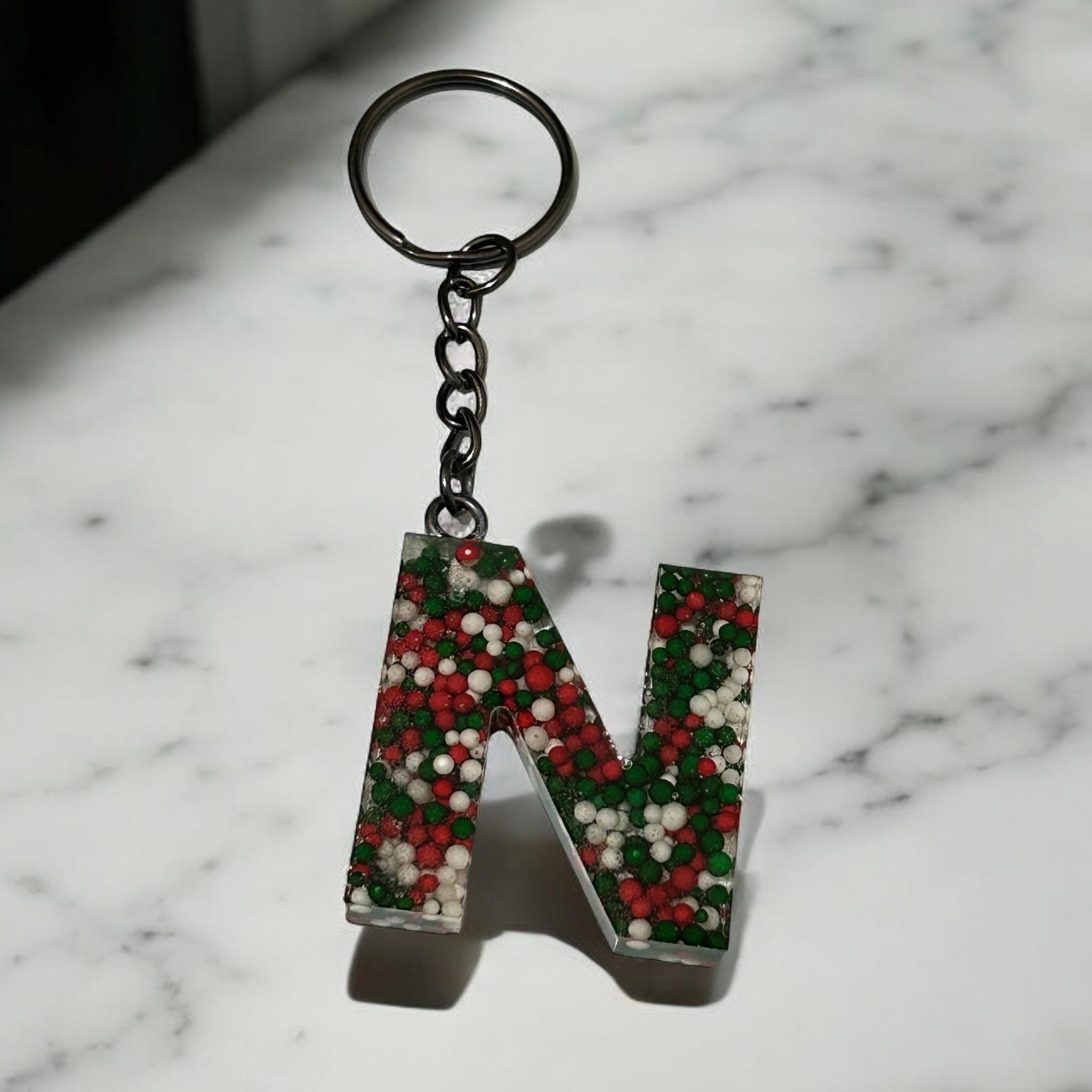 Large Alphabet Letter N Keyring - Etsy
