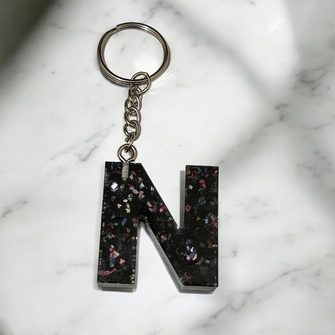Large Alphabet Letter N Keyring - Etsy