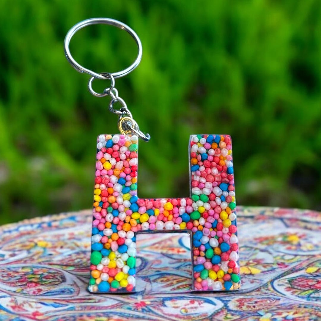 Large Alphabet Letter H Keyring - Etsy