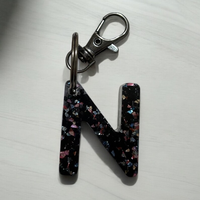 Large Alphabet Letter N Keyring - Etsy
