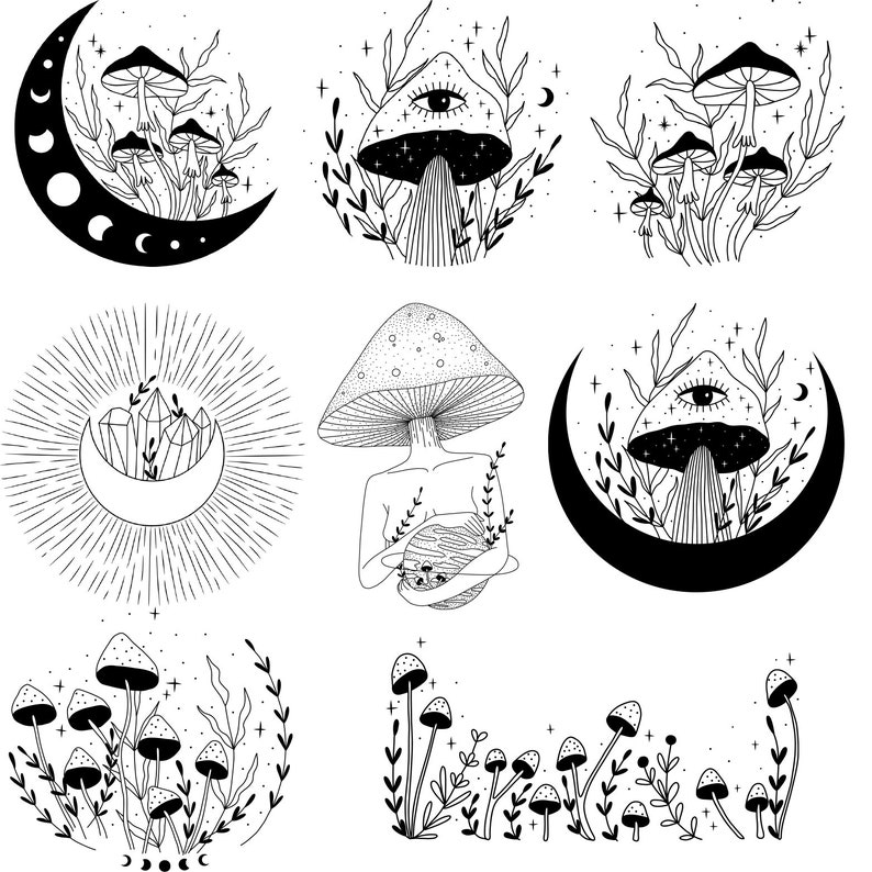 Whimsical Fungi Embroidery Patterns - Etsy