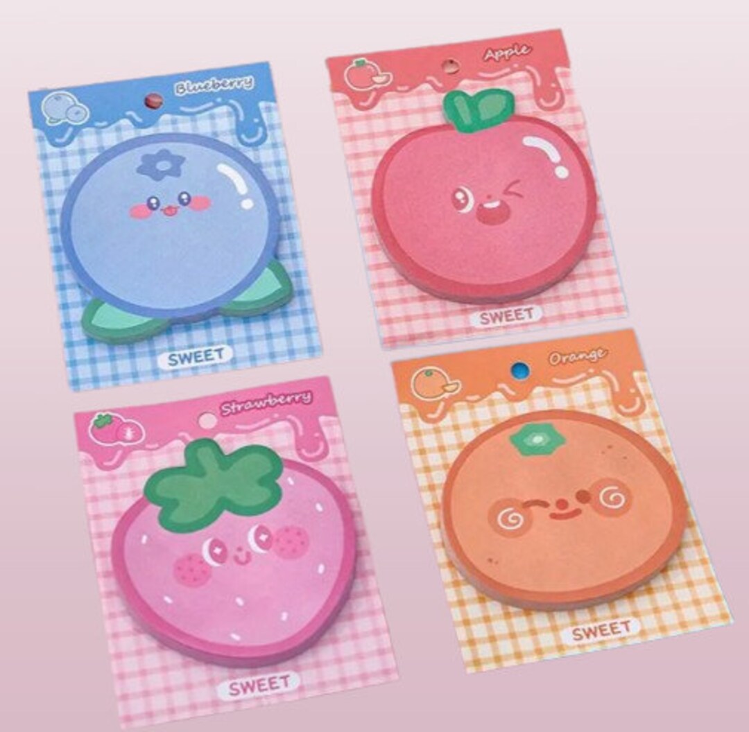 Cute Fruit Sticky Notes - Etsy