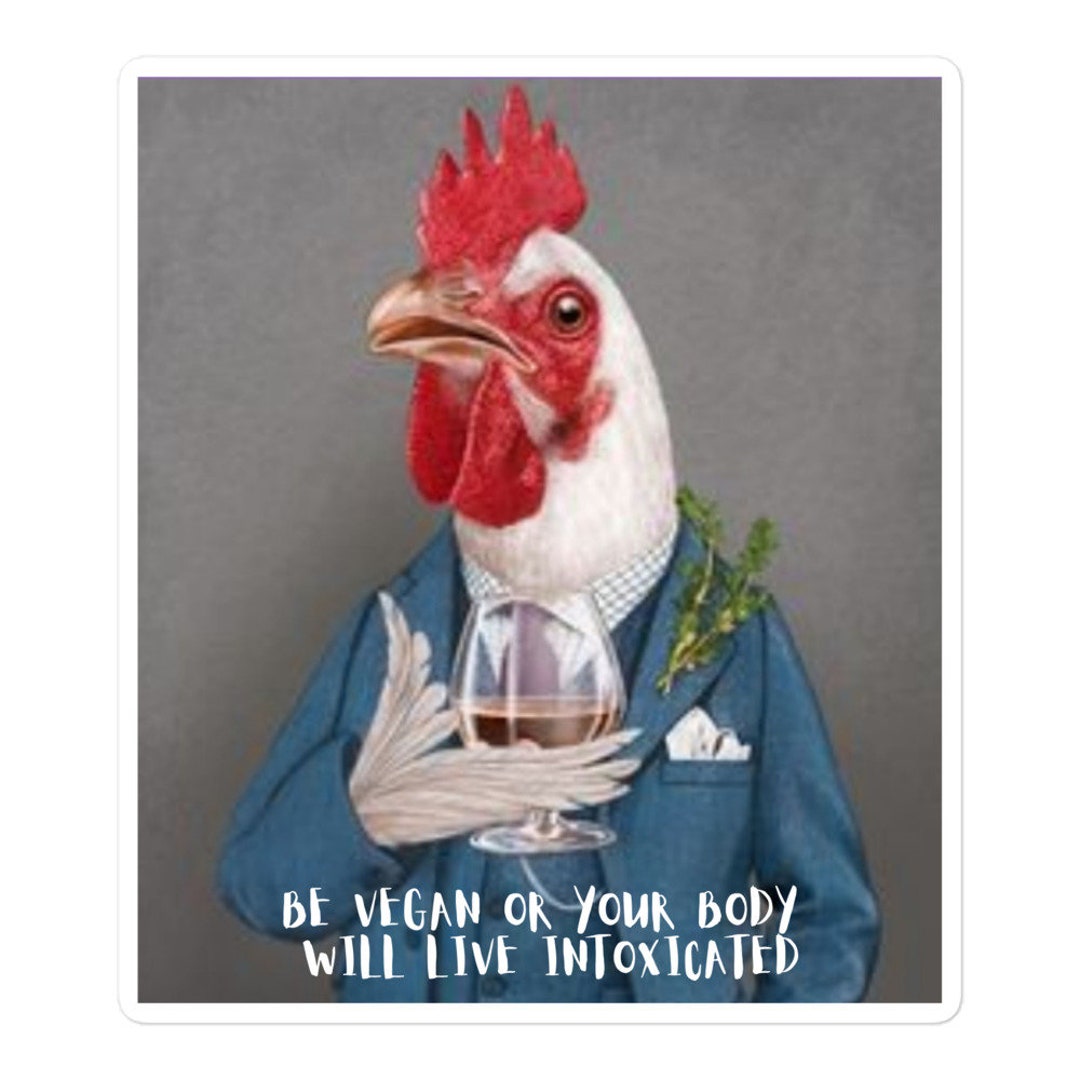 Vegan Chicken Art Sticker: Animal Rights Activism - Etsy