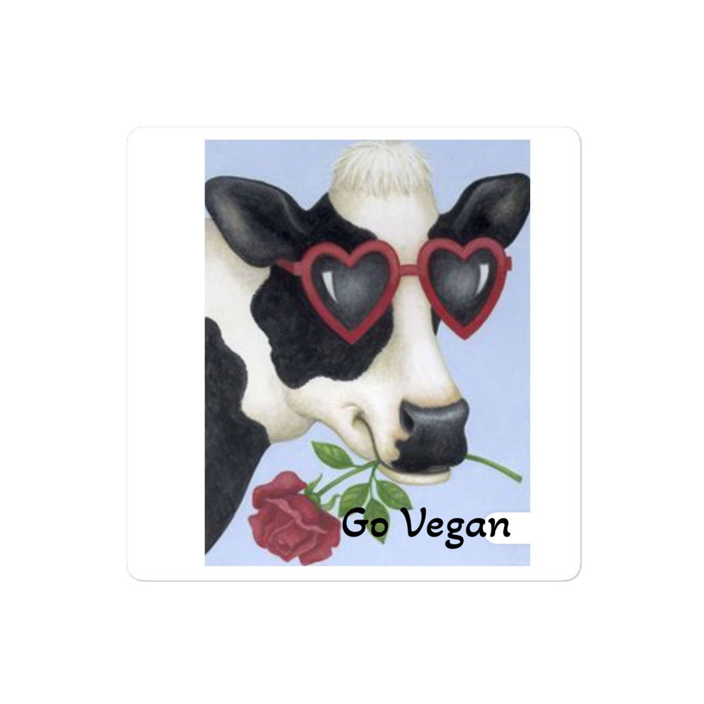 Vegan Sticker Cow is the Same for Animal Rights Activists, Veganism ...