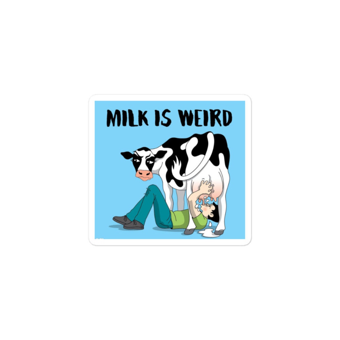 Vegan Sticker: Milk is Weird Cow Art for Activists - Etsy