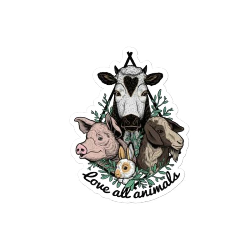 Vegan Sticker Animals is the Same for Animal Rights Activists, Veganism ...